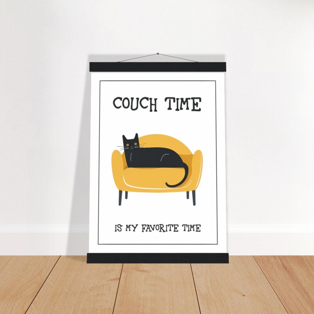 Poster With Hanger "comfy Cat #1", FREE SHIPPING! Art Print, Wall Art ...