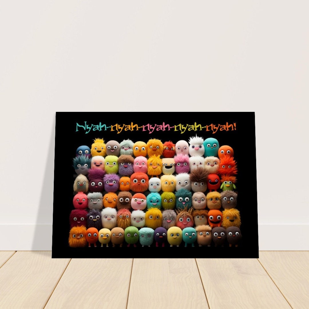 Poster on Matte Paper - Cute Monsters 2, FREE SHIPPING! Home & Living ...