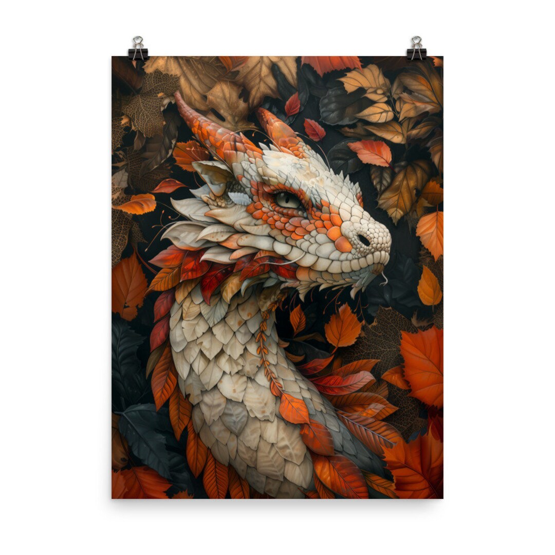Poster on Matte Paper, Magical Dragon Print, Fantasy Wall Art ...
