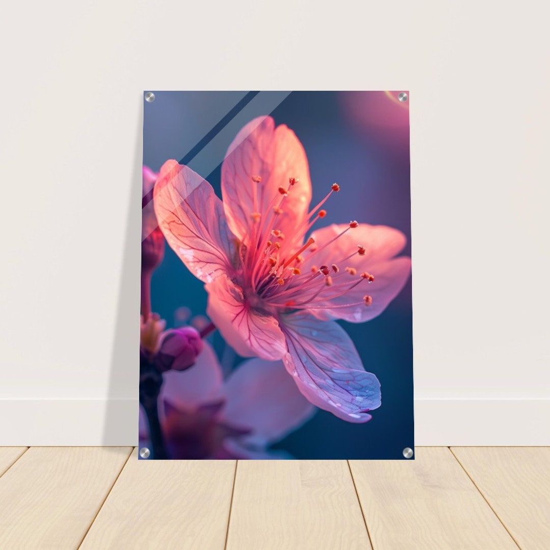 Floral Acrylic Glass Print, Beautiful Decorative Design, Elegant Wall ...