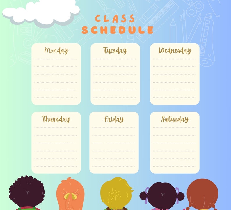 Kids Daily Class Schedule Printable/ for Primary School Students - Etsy ...