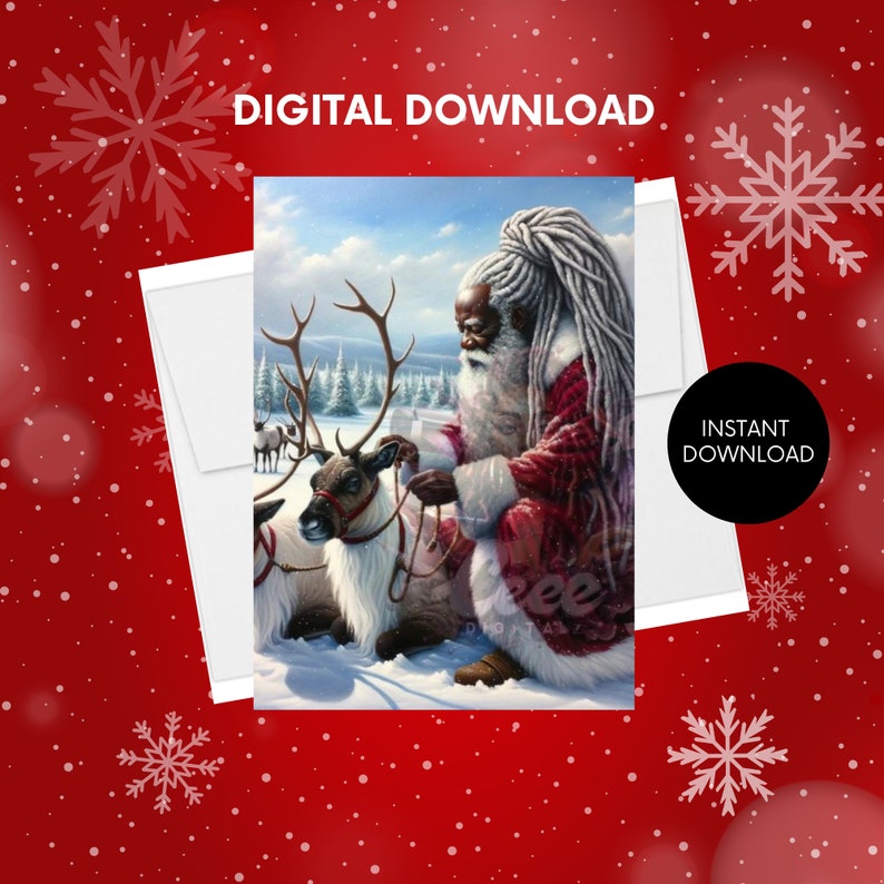 Loc'd African American Santa Claus Digital Art - Etsy