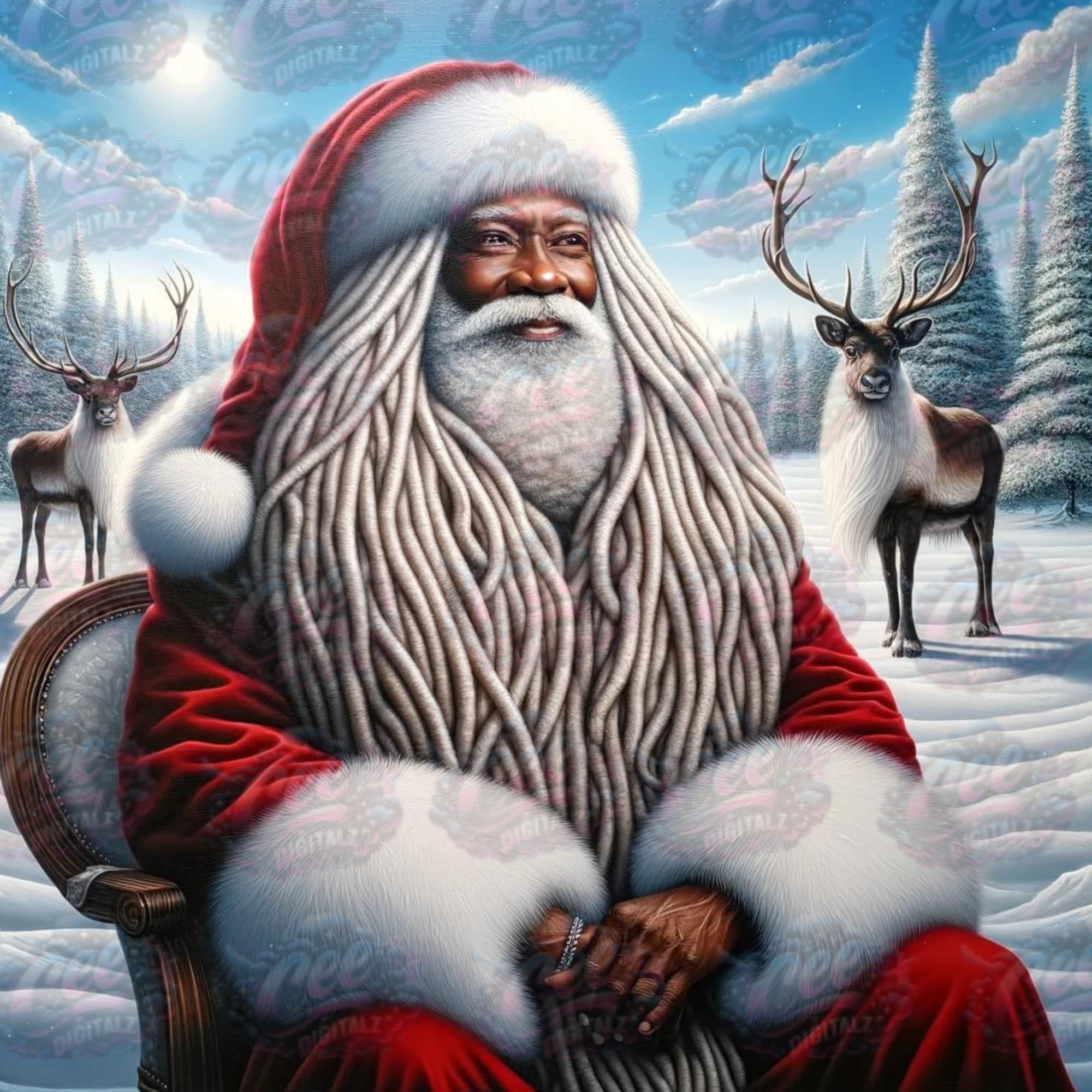 Serene Santa Digital Art - Etsy