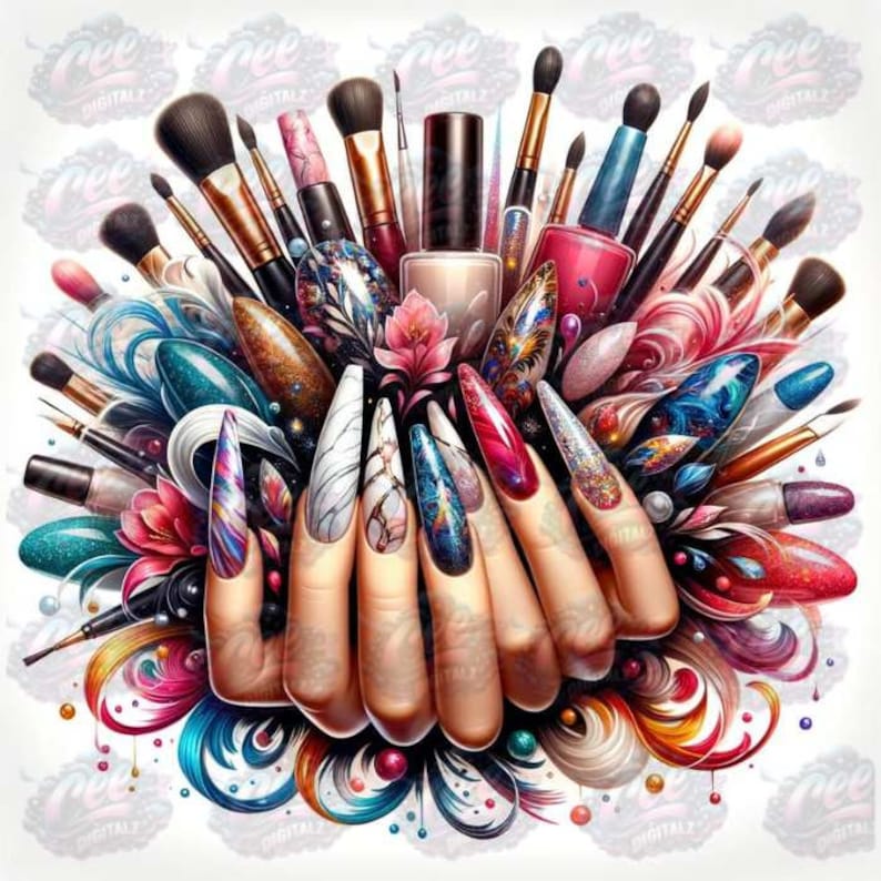 Makeup and Nail Art Essentials Design - Etsy