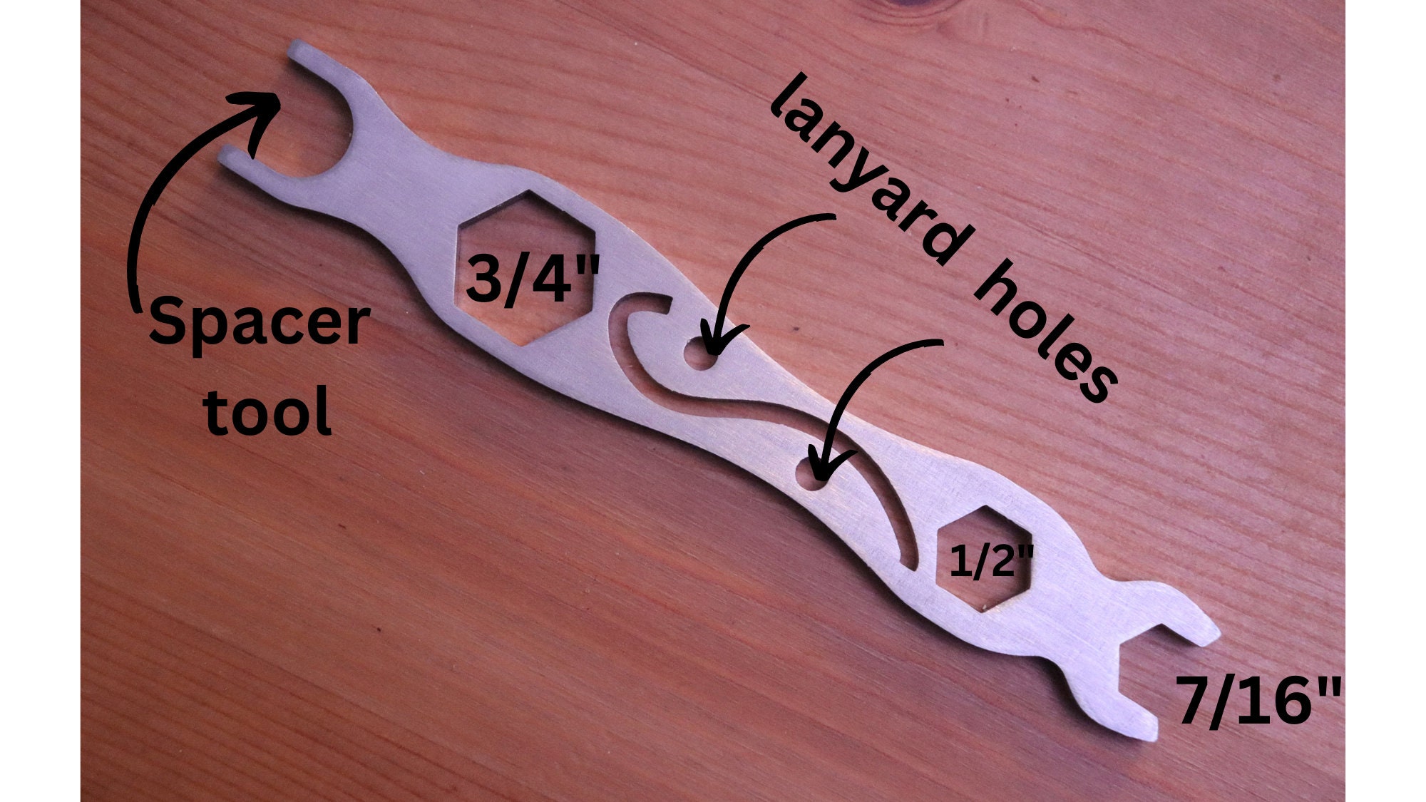 Rower's Wrench & Spacer Tool, (spacer Tool, 7/16" Wrench, 1/2" Wrench ...