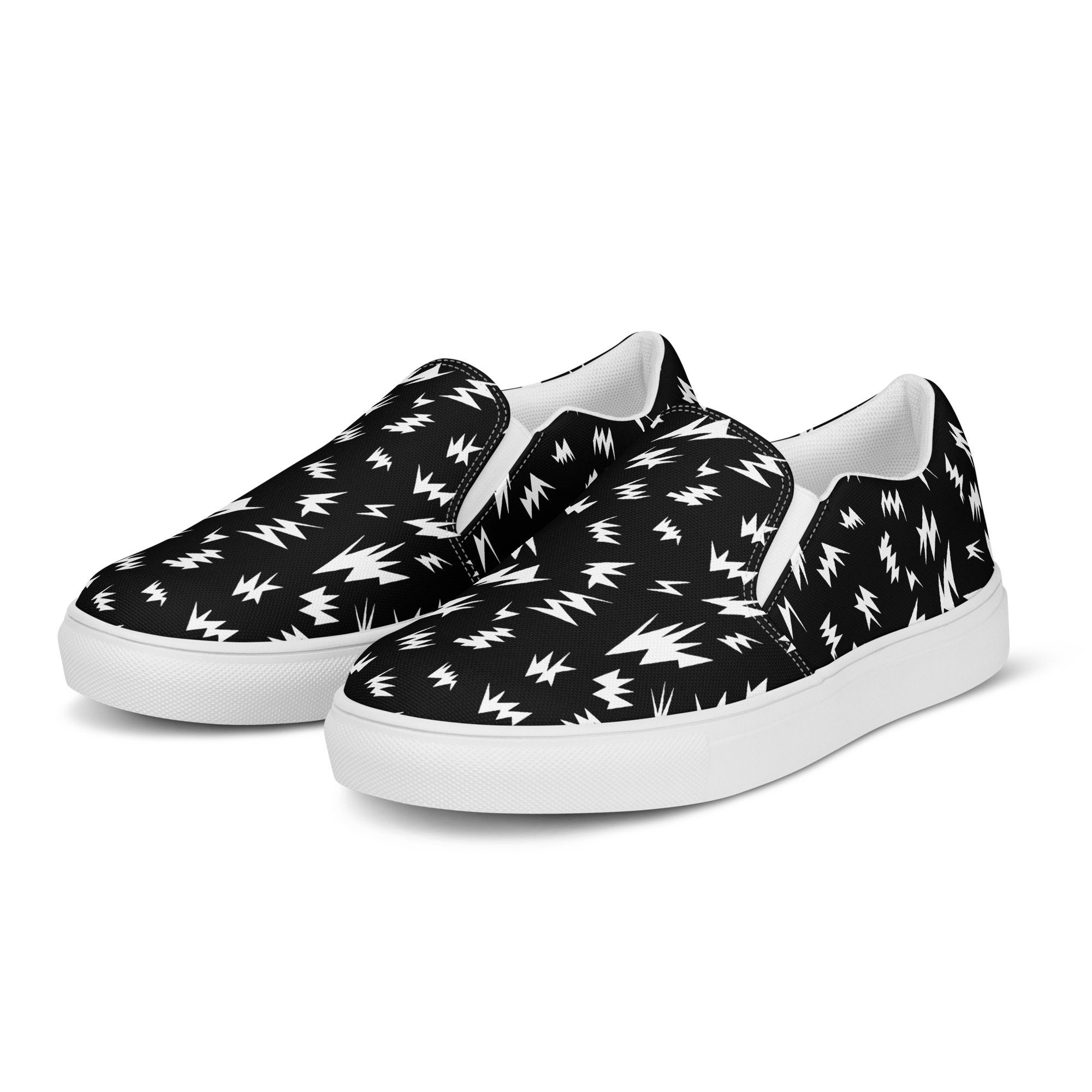 Modern Sneakers With Lightning Bolts Printed. Sneakers With Geometric ...
