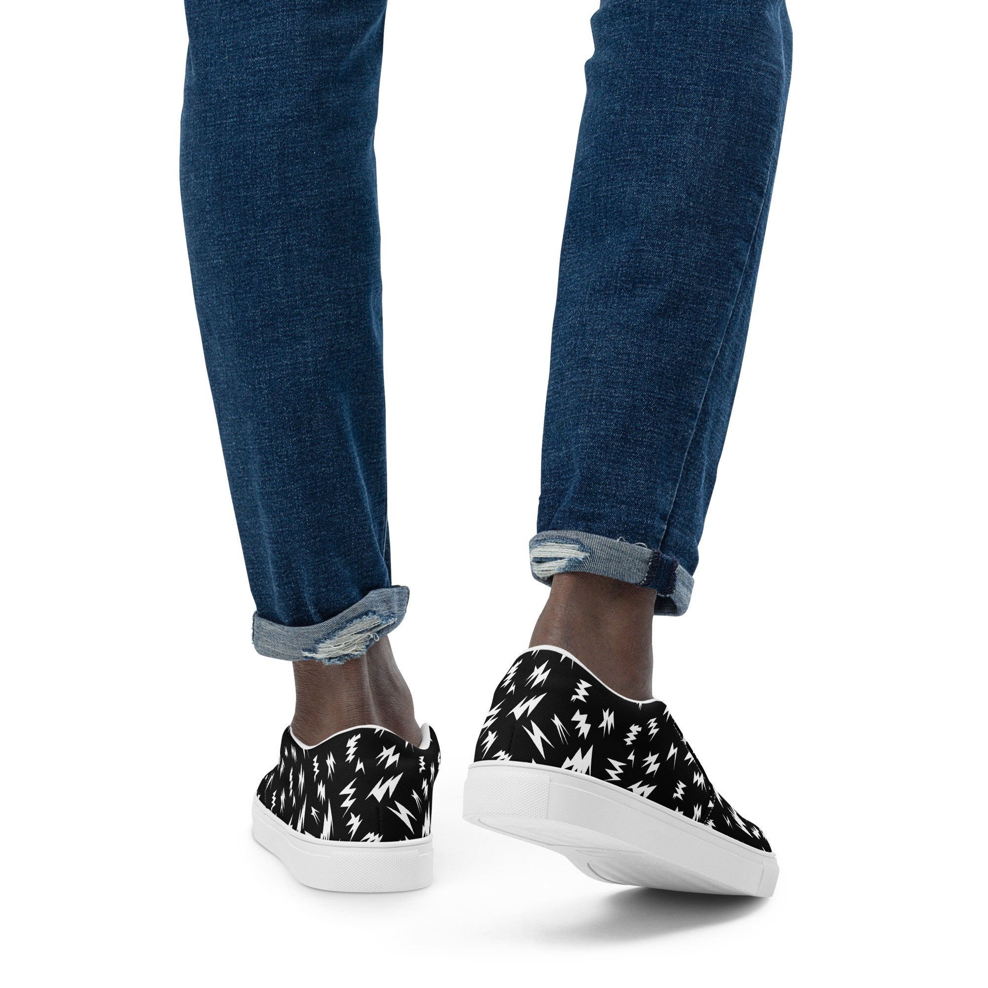Modern Sneakers With Lightning Bolts Printed. Sneakers With Geometric ...