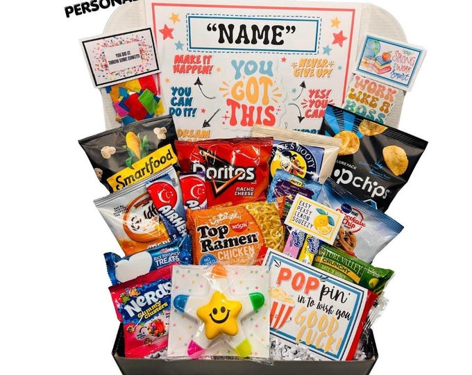 Final Exam Care Package, Fun Snack Box for College & High School ...
