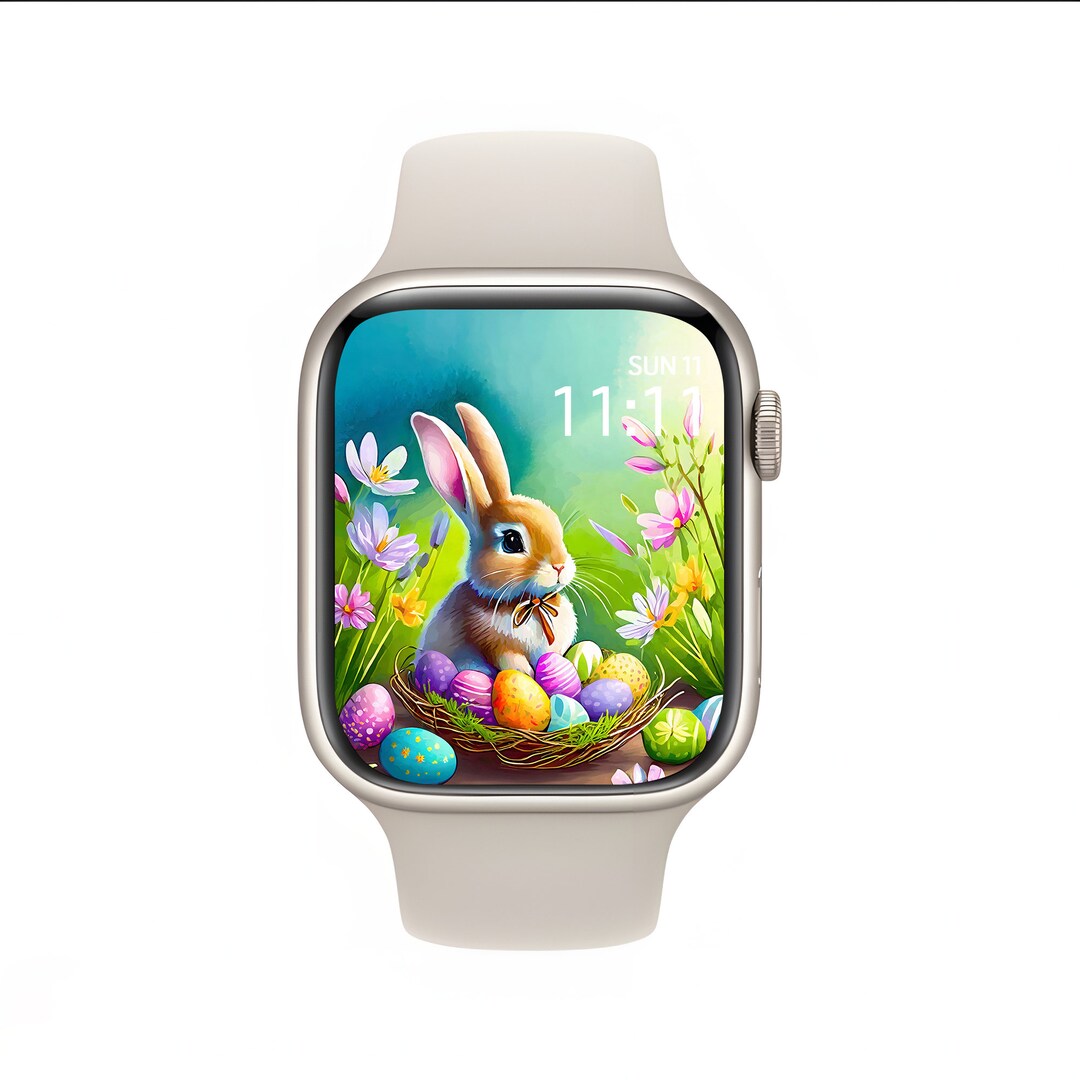 Apple Watch Wallpaper, Smartwatch, Watch Face, Easter Bunny, Happy ...