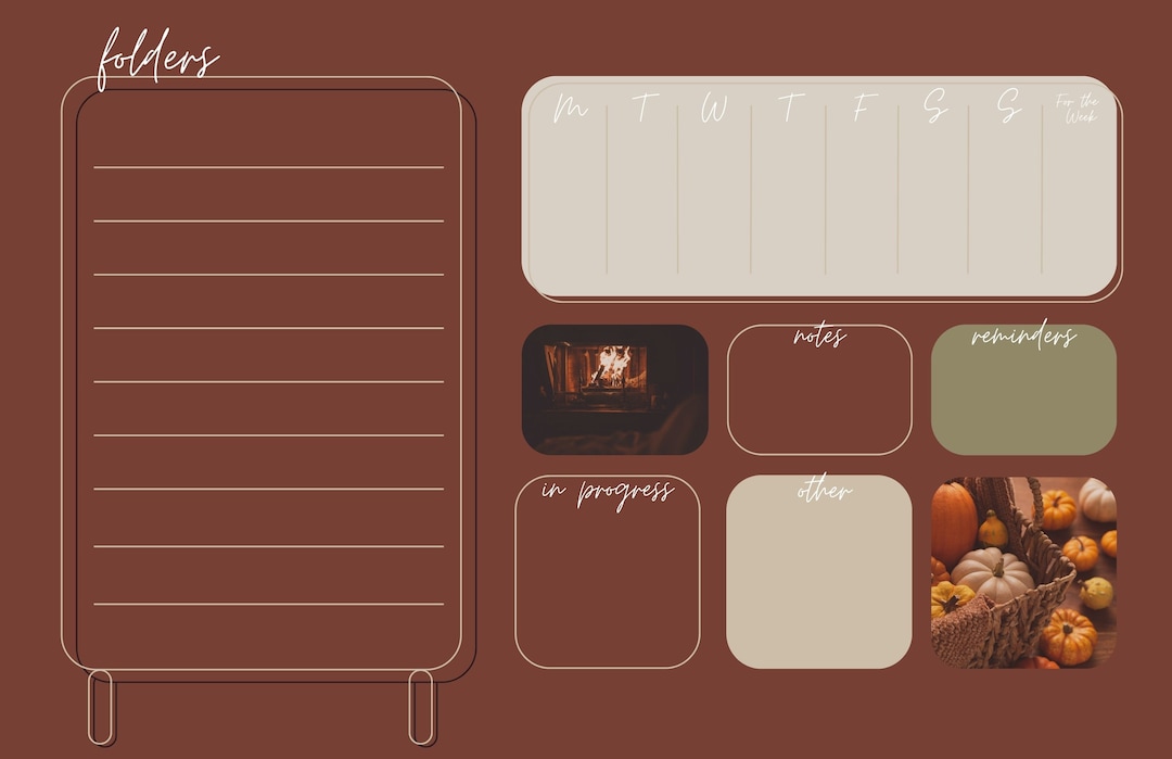 Desktop Wallpaper Organizer Dark Fall Neutrals - Etsy