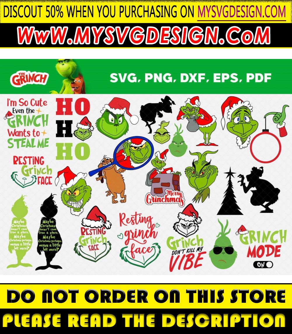 100 GRINCH SVG BUNDLE - Etsy