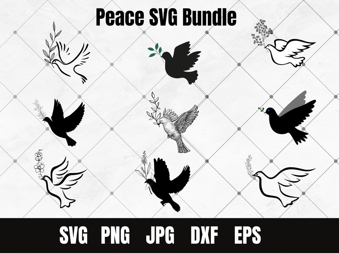 Dove SVG Bundle, Pigeon Silhouette Vector, Wedding & Peace Designs ...