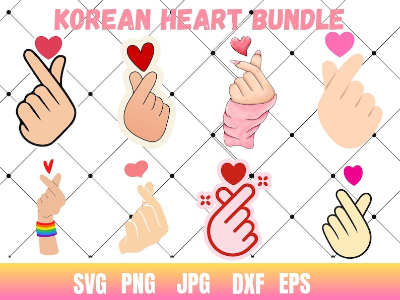 Korean Finger Heart Svg , Korean Love Sign Svg , Finger Heart Cricurt ...