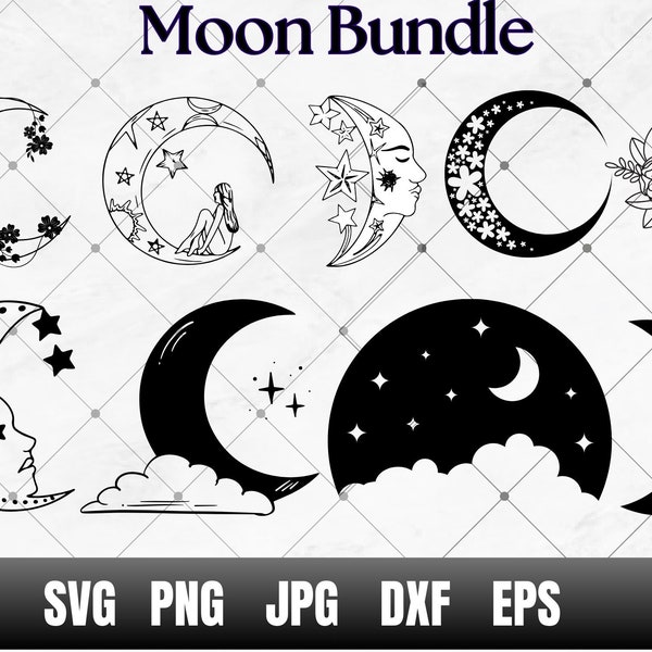 Moon Svg - Etsy