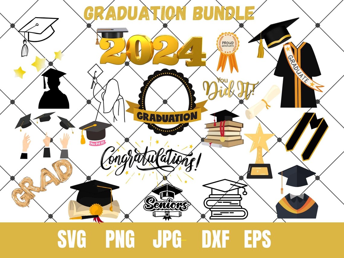 Graduation SVG Bundle ,graduation Gown SVG, Senior 2024 Svg, Class of ...