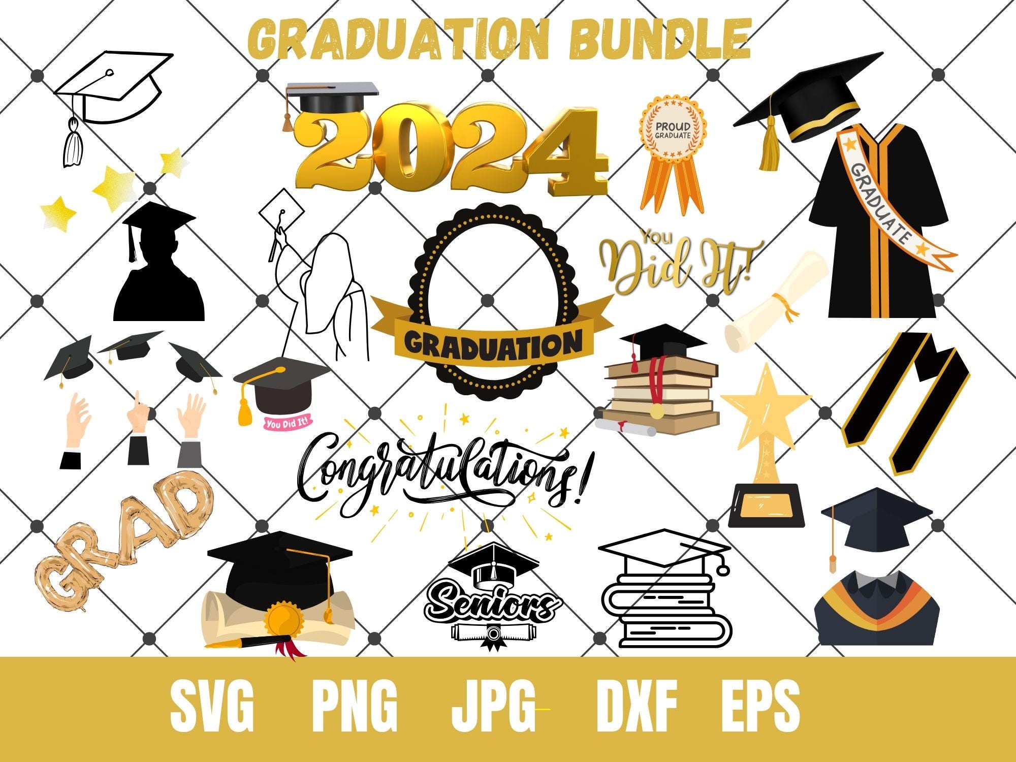 Graduation SVG Bundle ,graduation Gown SVG, Senior 2024 Svg, Class of ...