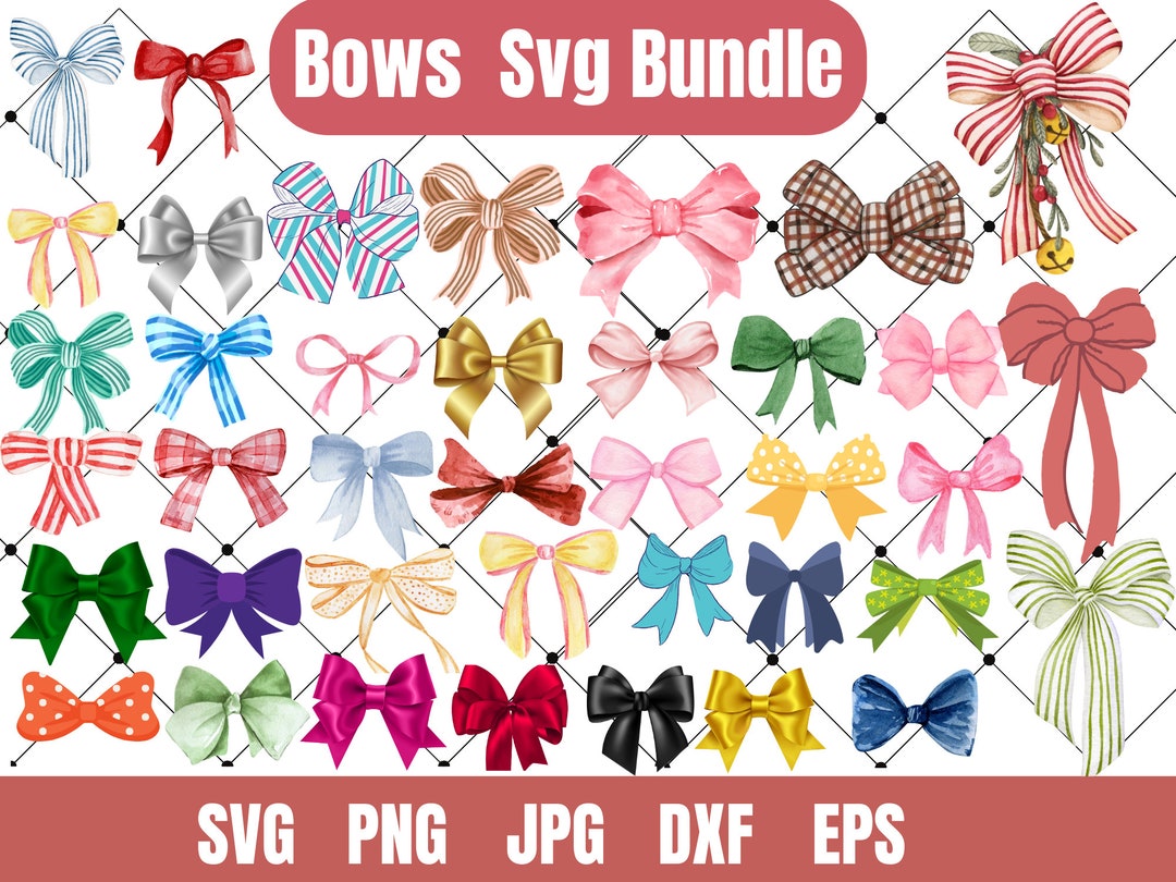 Hair Bows Svg Bundle , Hair Bow Template , Bow Collection SVG , Felt ...