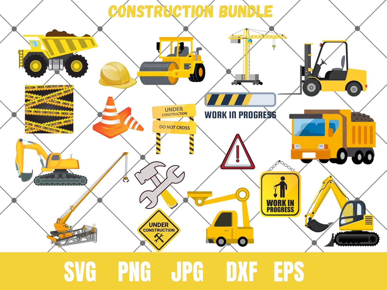 Construction SVG Bundle,construction Clipart,construction Vehicle ...
