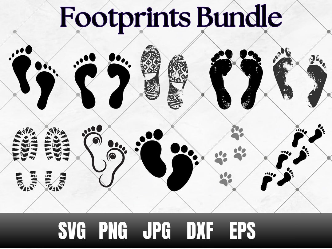 Footprint SVG, Foot Print Svg, Footprint Clipart, Shoe Print Svg, Shoe ...