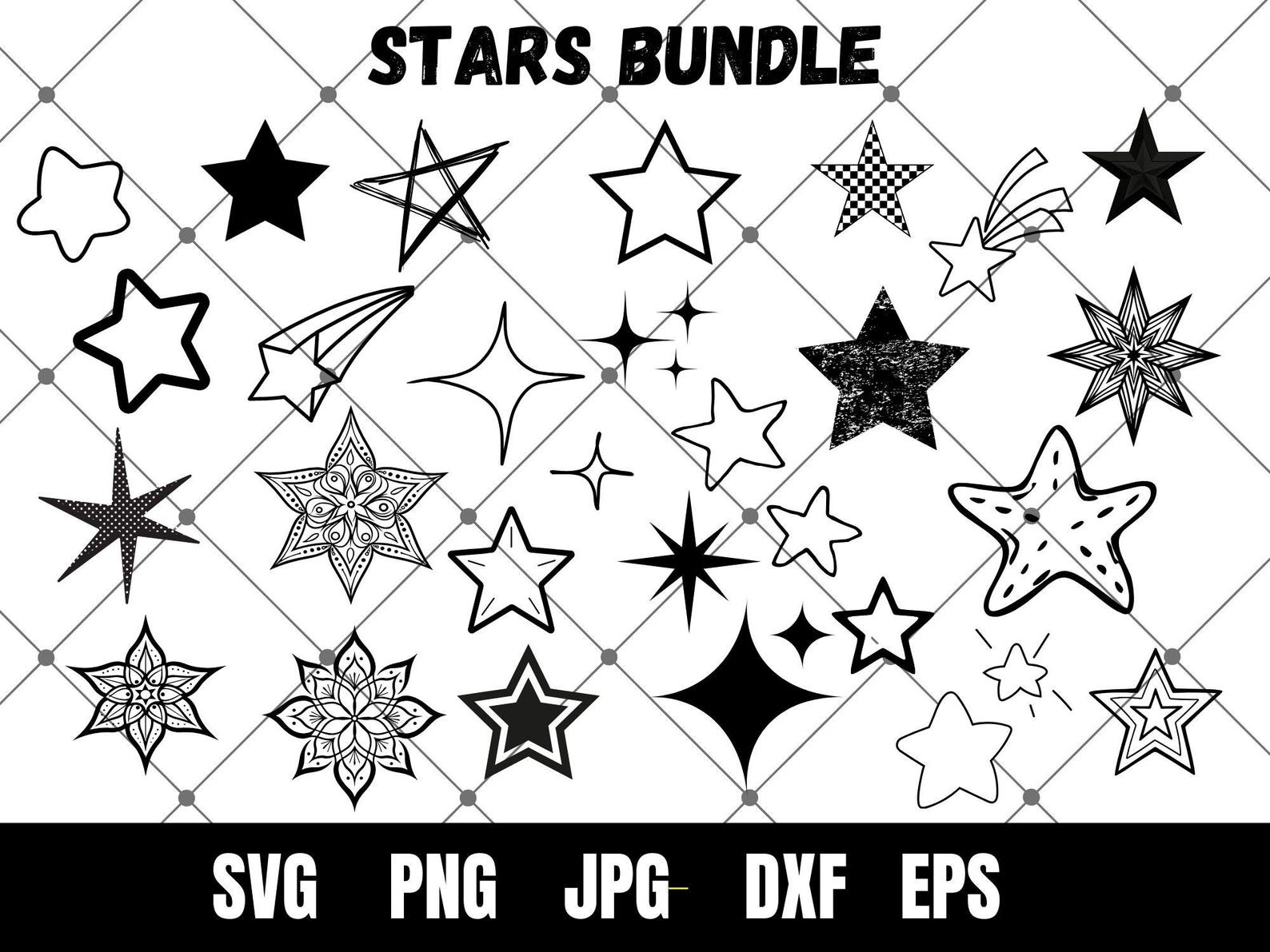 Star Svg Bundle, Star Cut Files, Star Outline Design ,basic Shape Svg ...