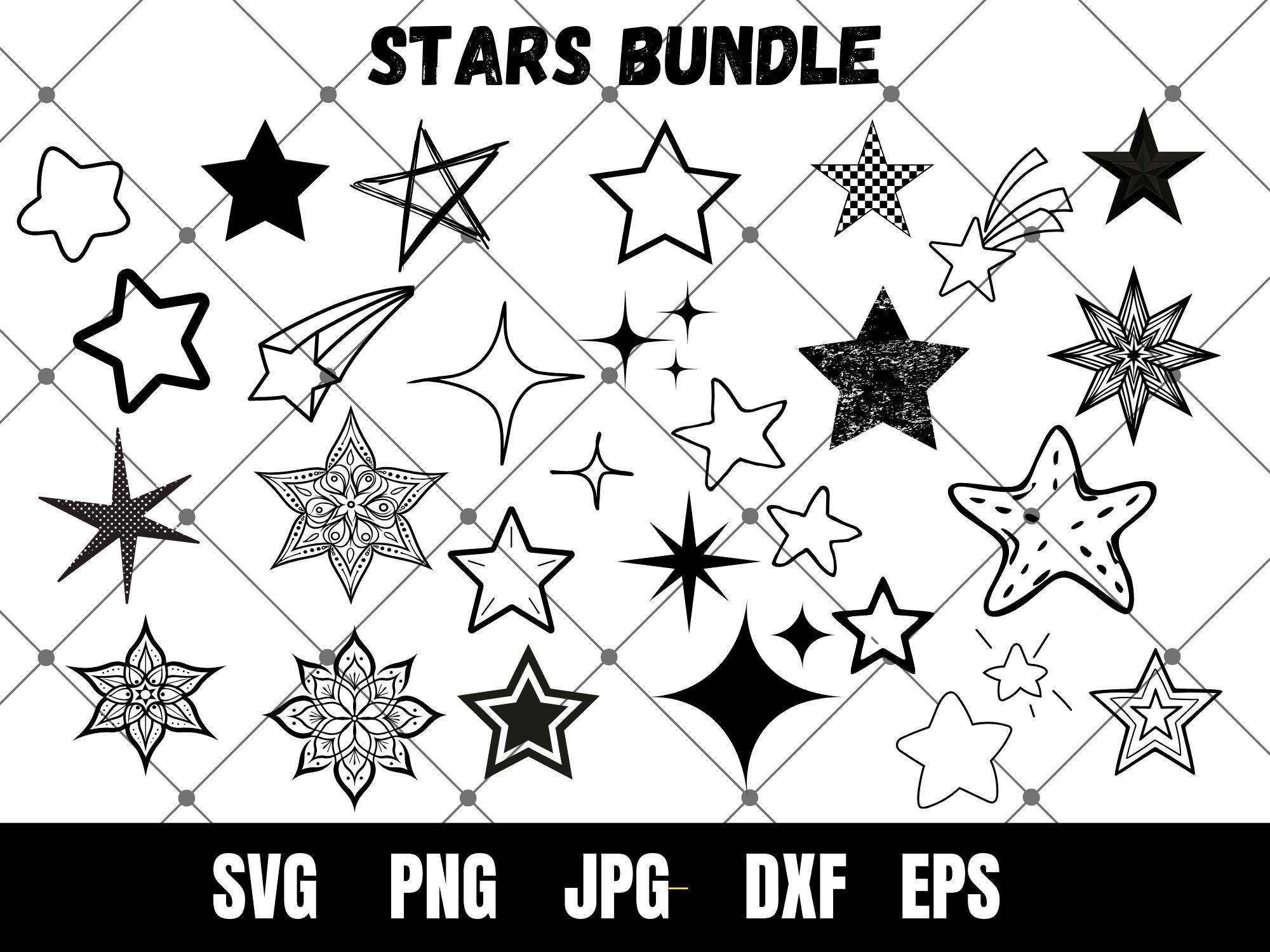 Star Svg Bundle, Star Cut Files, Star Outline Design ,basic Shape Svg ...
