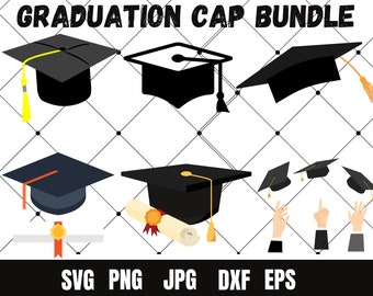 Graduation Cap SVG Graduation Hat SVG Graduate Clipart Silhouette ...