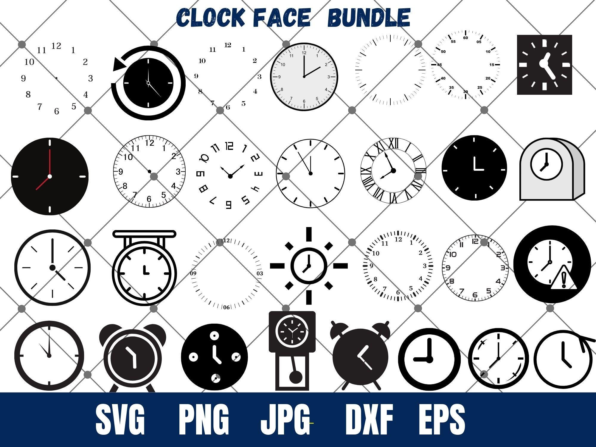 Clock Face Svg Bundle, Clock Stencil, Clock Face Cricut, Clock ...