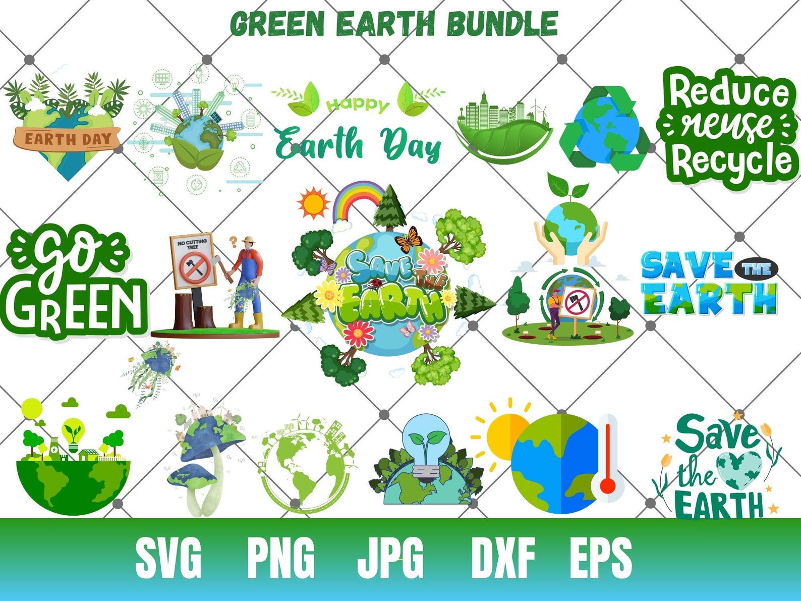 Green Earth Svg Bundle, Planet Earth Svg,earthday Clipart,globe Clipart ...