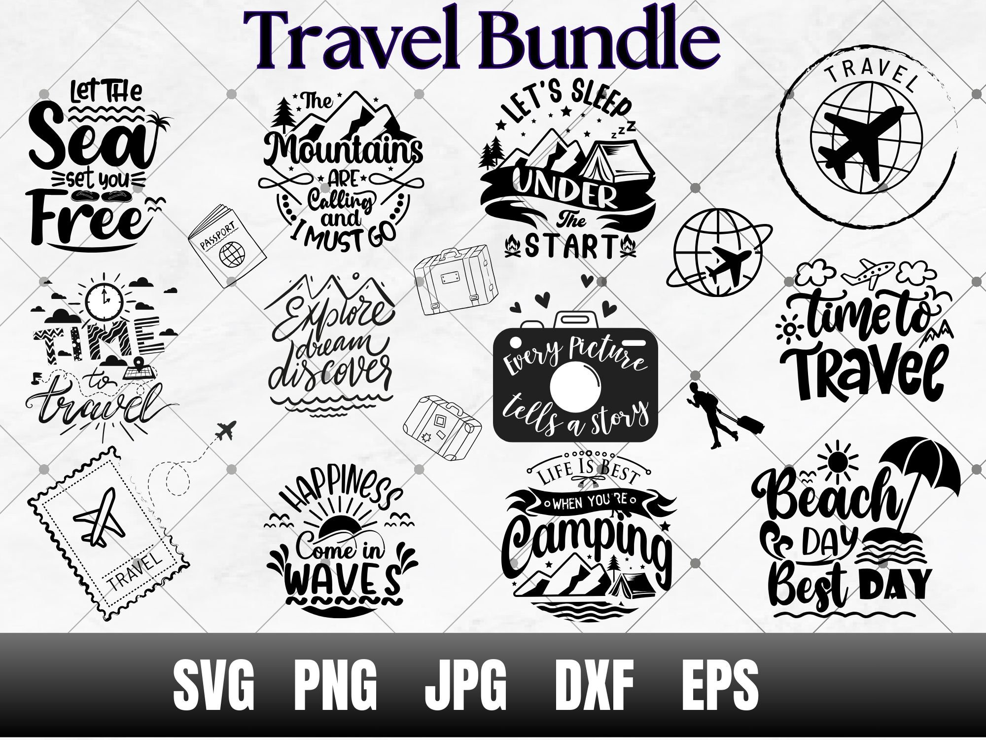 Travel Svg Bundle, Funny Travel Svg, Traveling Svg, Travel Clipart, Svg ...