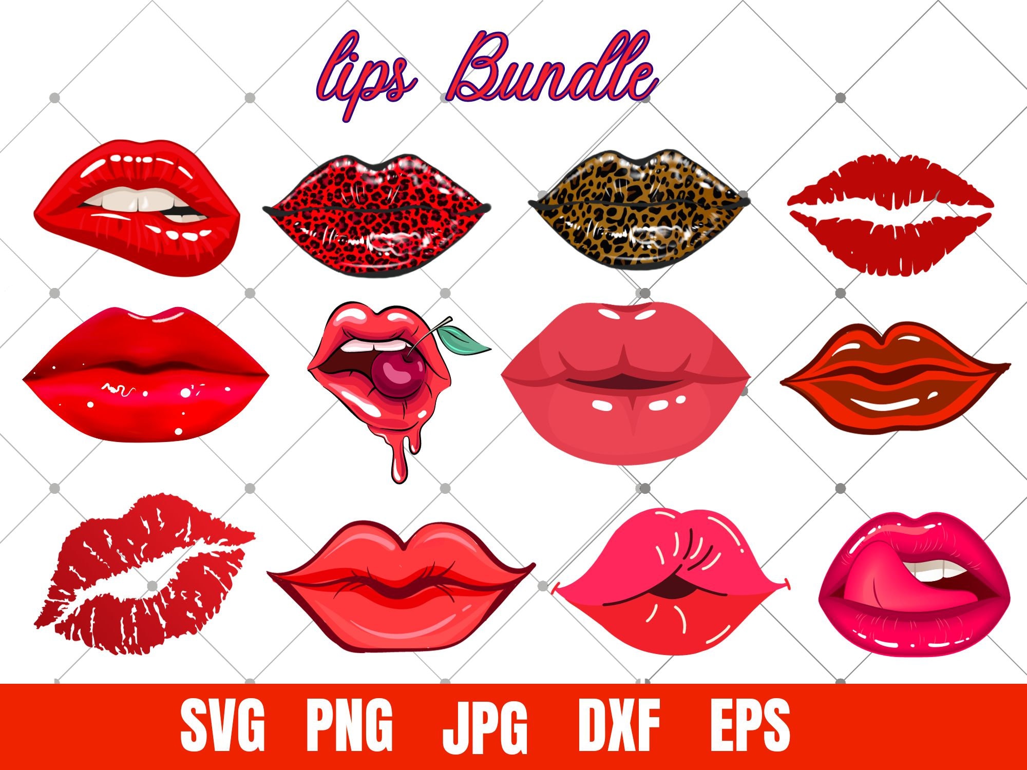 Lips SVG, Kiss SVG, Lips Print Svg, Red Lips Svg, Dripping Lips Svg ...