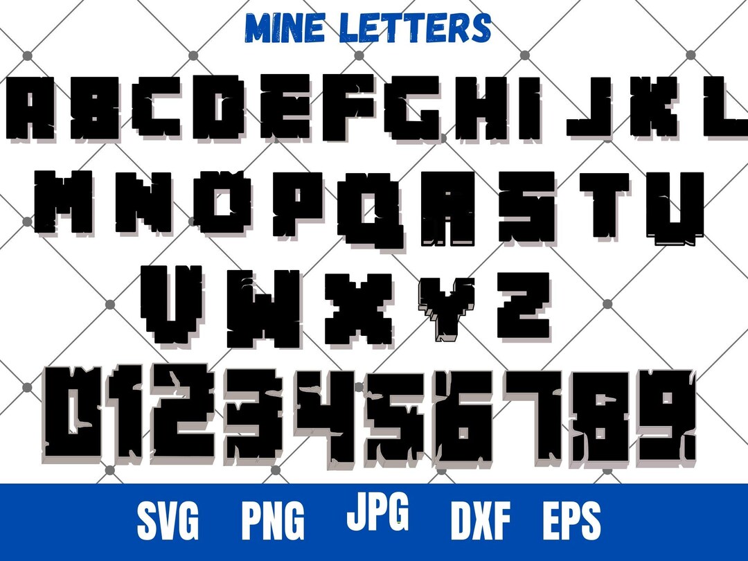 Minecraft Svg Bundle,mine Letters,minecraft Font Svg,minecrafter Banner ...