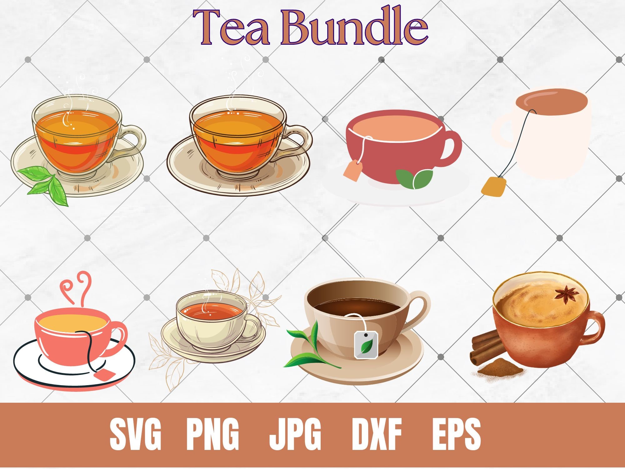 Tea Lovers SVG Bundle, Tea Cup Svg, Morning Tea Svg by Oxee, Tea Quotes ...