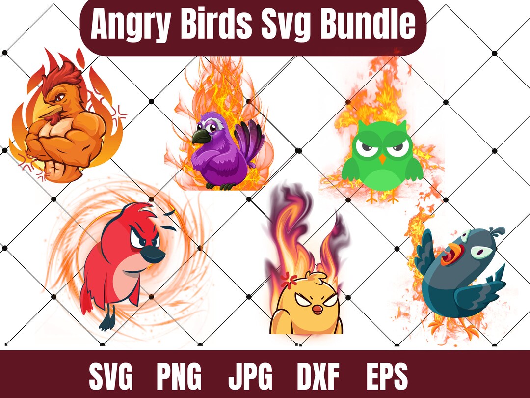 Angry Bird on Fire SVG ,angry Birds Svg , Crazy Birds Svg , Instant ...