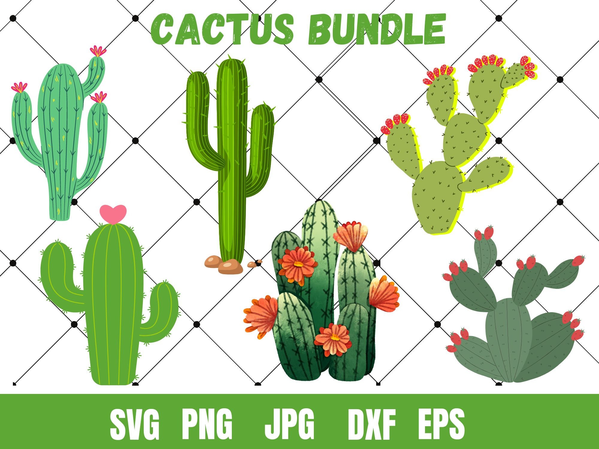 Cactus Svg,cactus Svg Files for Cricut,cactus Svg Bundle,png,dxf,cactus ...