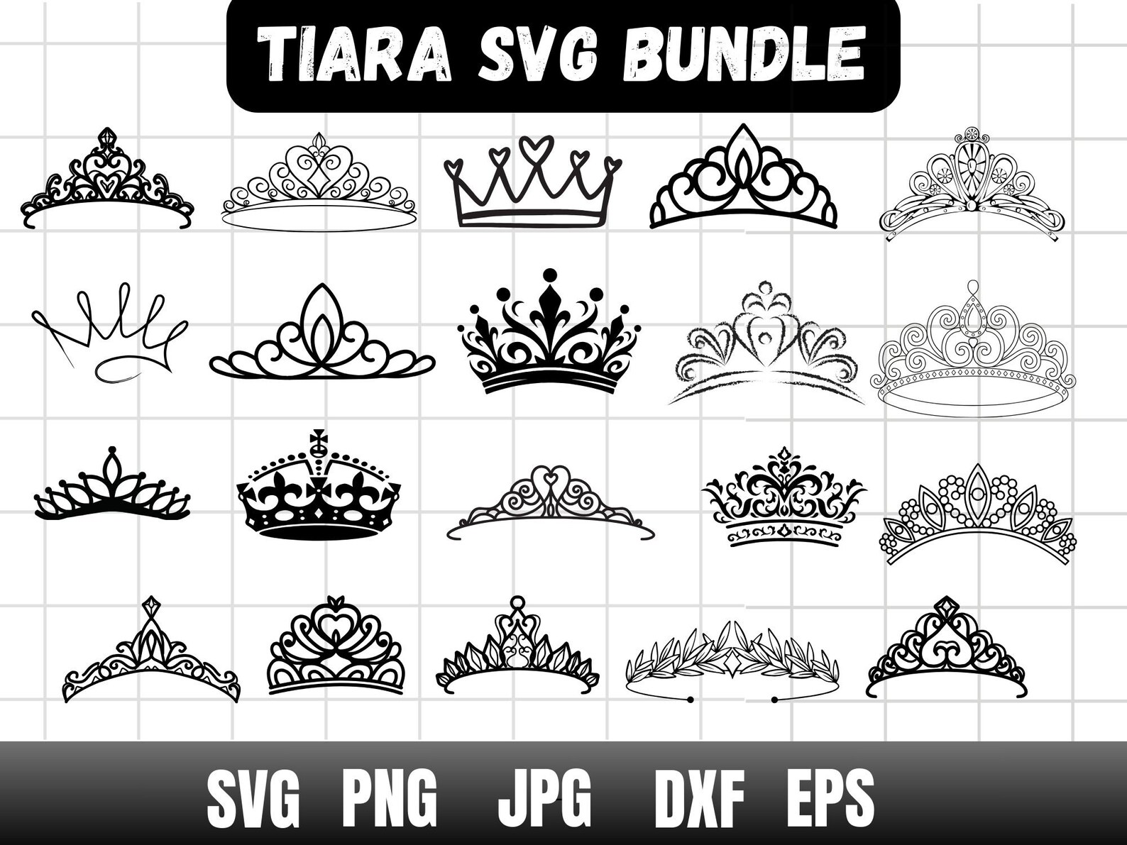 Royal Crown SVG, Princess Tiara SVG, King Crown, Queen Crown, Princess ...