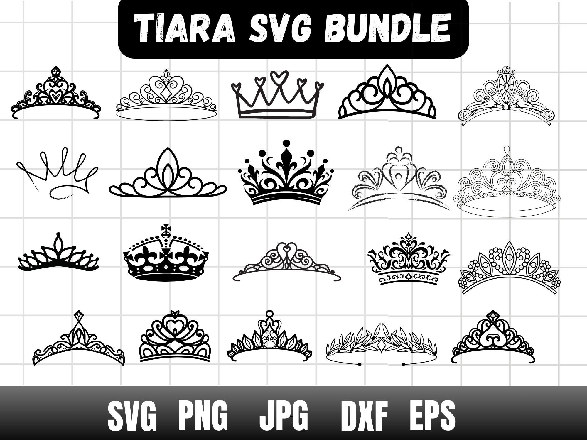 Royal Crown SVG, Princess Tiara SVG, King Crown, Queen Crown, Princess ...