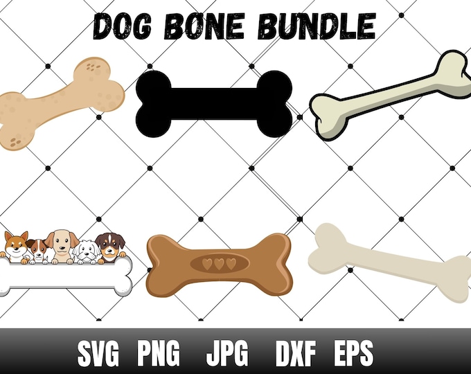 Dog Bone Svg, Dog Bone Digital, Dog Bone Png Clip Art. Vector Cut File ...