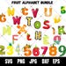 Fruit Alphabet SVG Bundle, Clipart Fonts, Numbers, Letters (digital ...