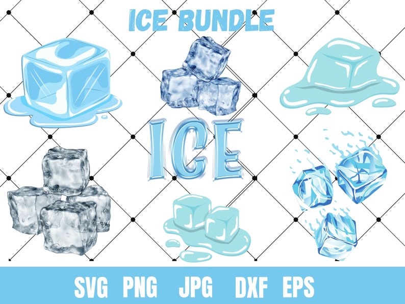 Ice Cube Clipart, Cut Files for Cricut (svg, Png, Pdf, Dxf, Jpg) - Etsy