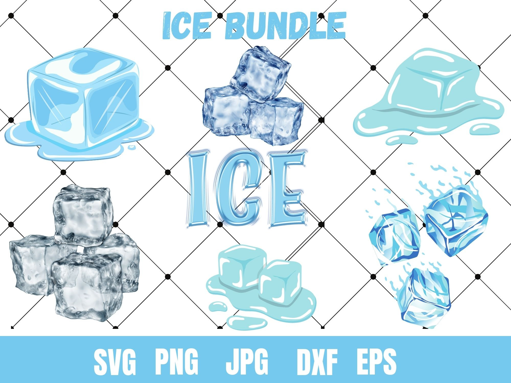 Ice Cube. Cut Files for Cricut. Clip Art Silhouettes (eps, Svg, Pdf ...