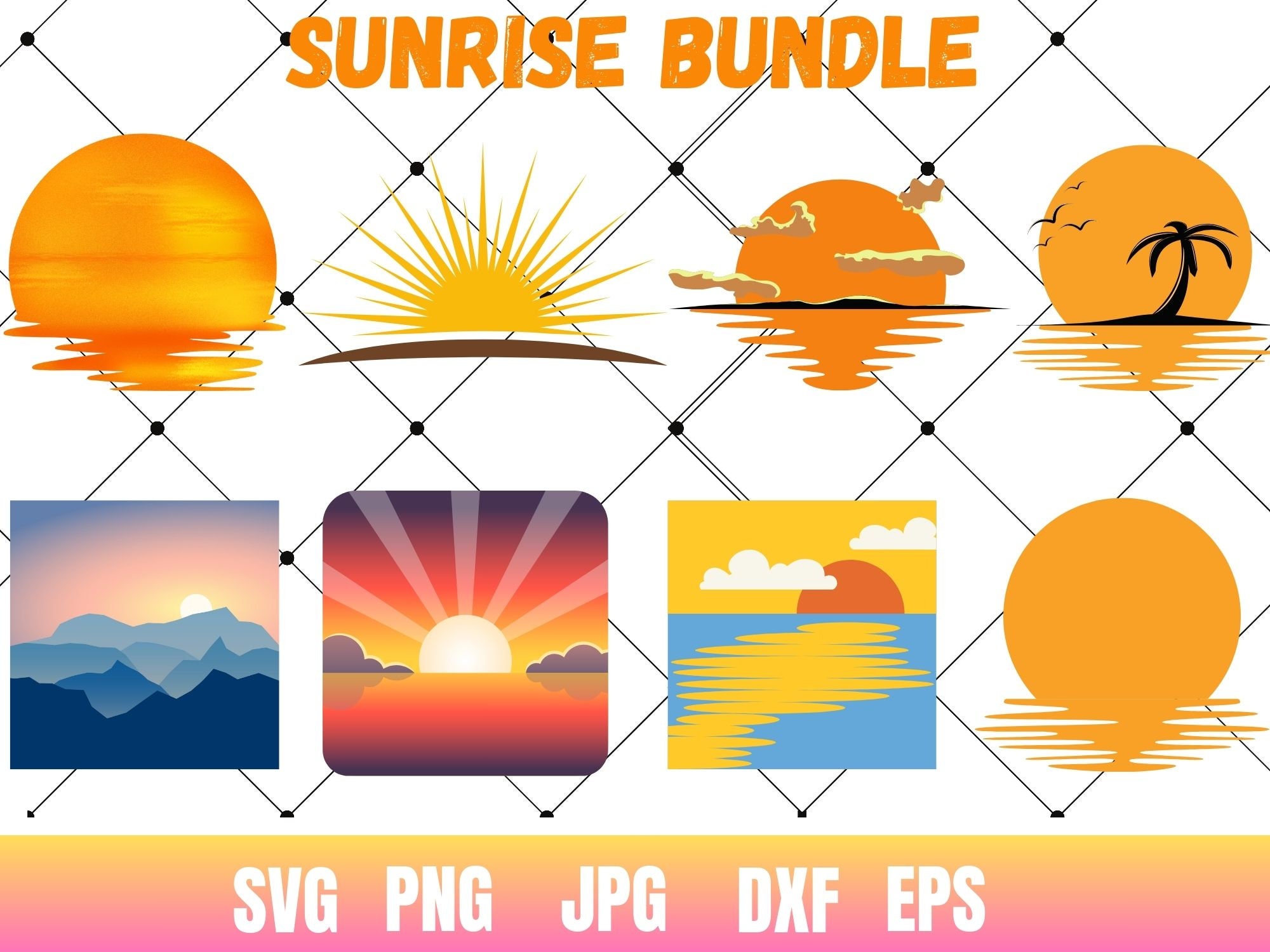 Boho Sun SVG Bundle, Sunrise Clipart (digital Download) - Etsy