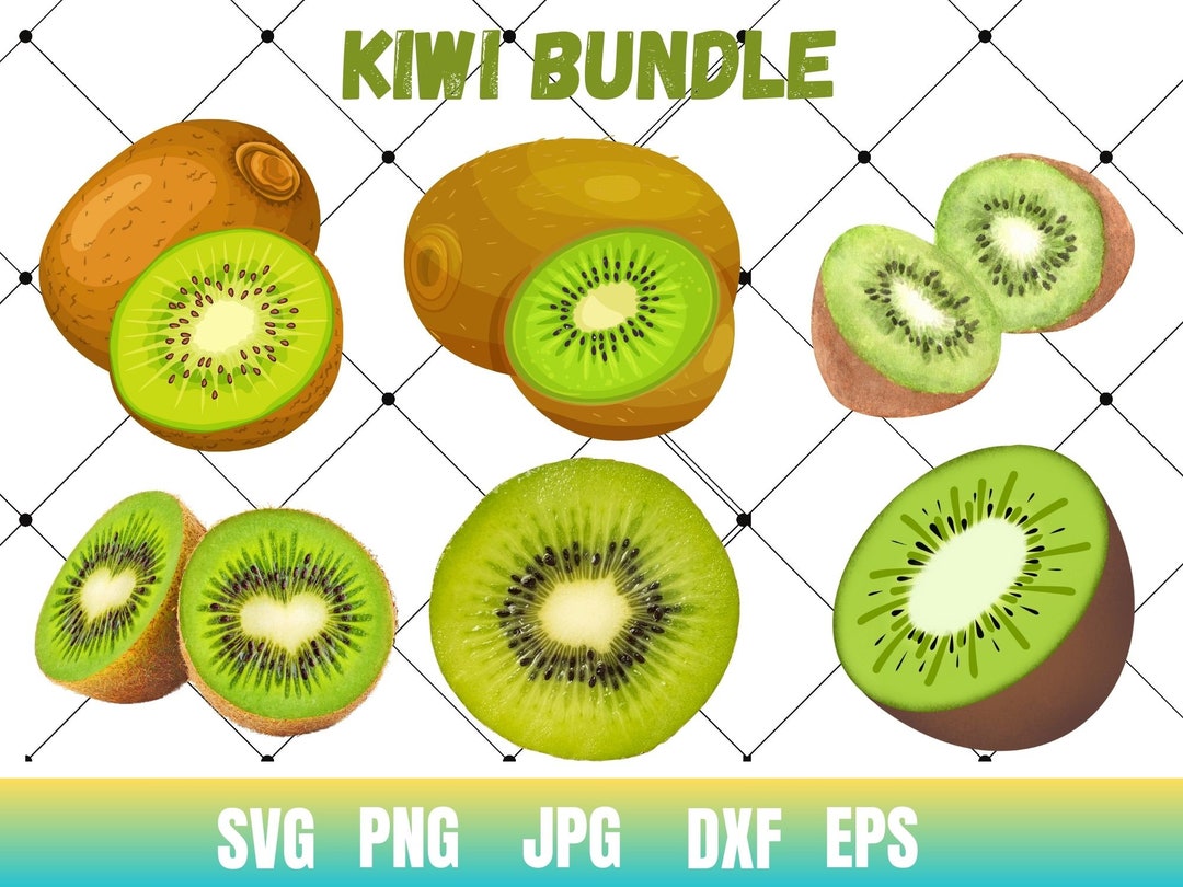 Kiwi Fruit SVG Files | Kawaii Fruit SVG Cut Files | Kiwi Fruit Slice ...