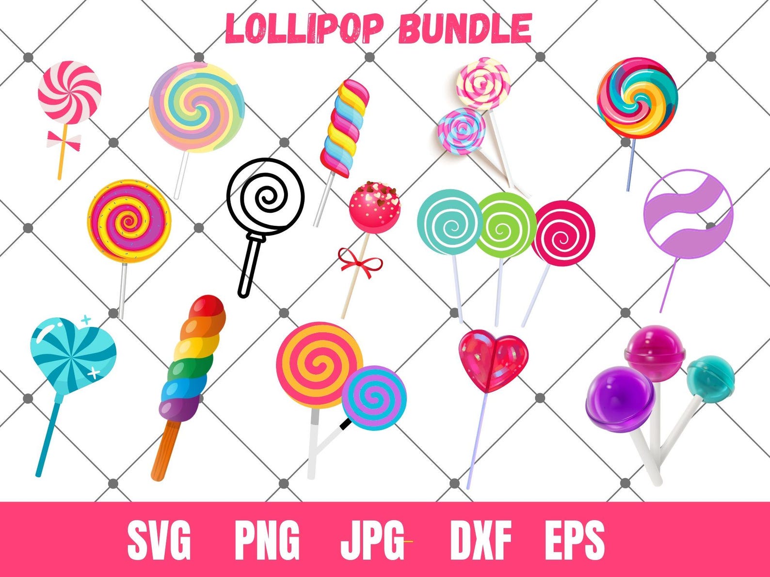 Candy Svg Bundle,,lollipop Vector, Swirl Lolly, Candy Party Svg, Candy ...