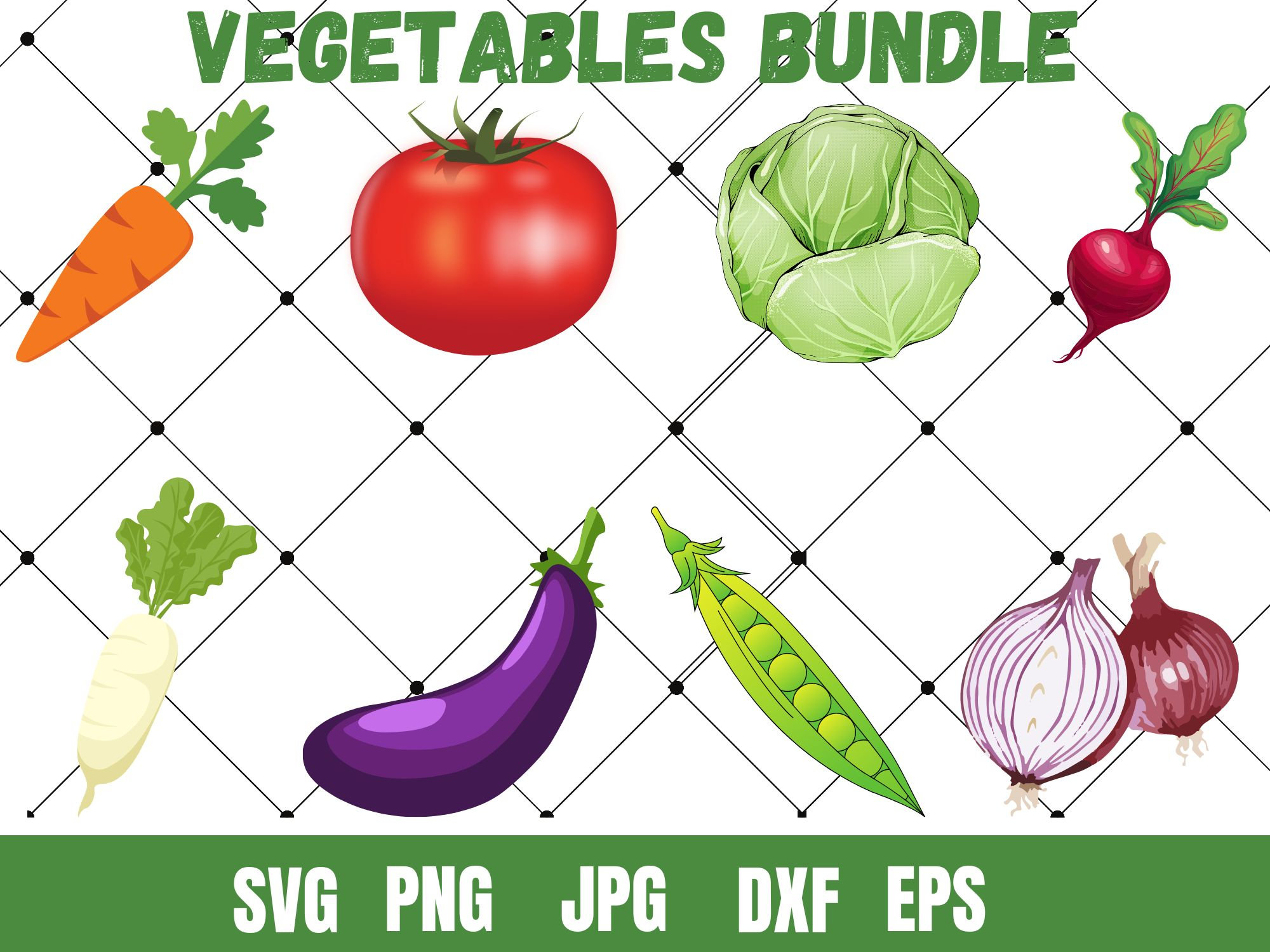 Vegetables SVG Clipart Single Pages Printable Digital Sublimation ...