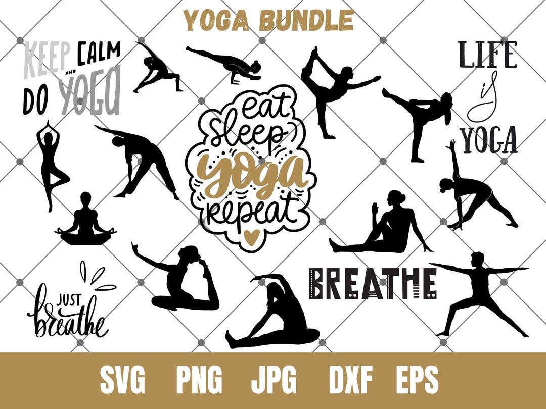 Yoga Pose Svg Bundle,yoga Clipart,yoga Meditation Svg,yoga Pose Vector ...