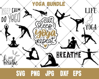 Yoga Svg – Yoga Pose Svg – Yoga Clipart – Asana Svg – Lotus Svg – Poses ...