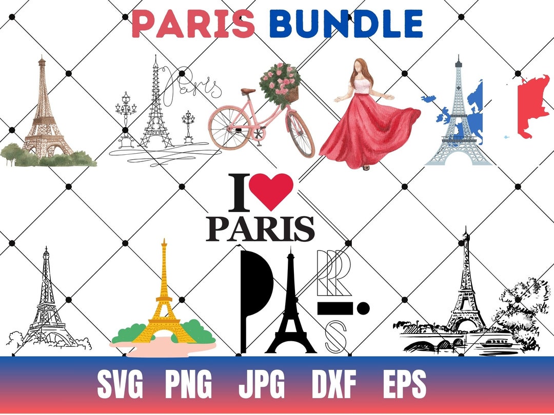 Paris SVG Bundle, Eiffel Tower, Landmark Vector (digital Download) - Etsy
