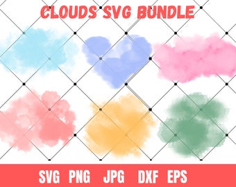 Clouds SVG, Clouds Cut Files, Cloud Silhouette, Cloud Cricut, Weather ...