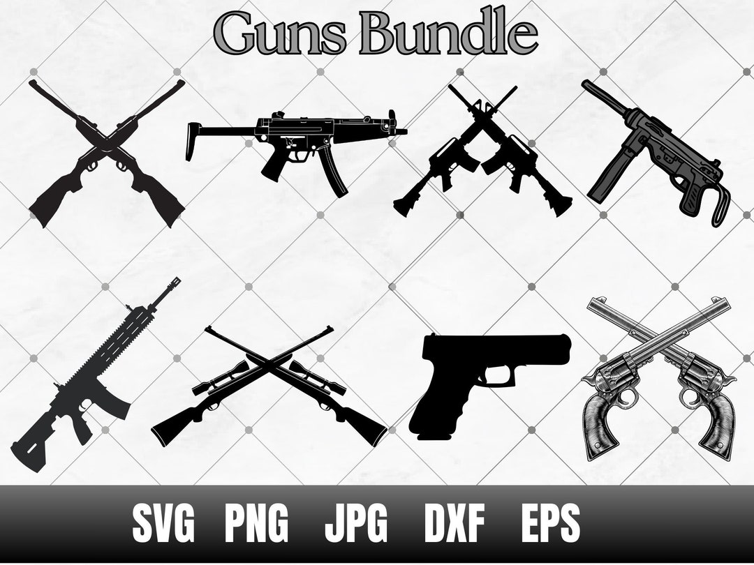 Guns SVG, Military Weapon Svg, Pistol Svg, Weapon Svg, Clipart ...