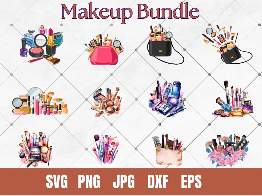 Makeup Svg Bundle/mua Svg Bundle/pink Cosmectic Svg/makeup Clipart ...